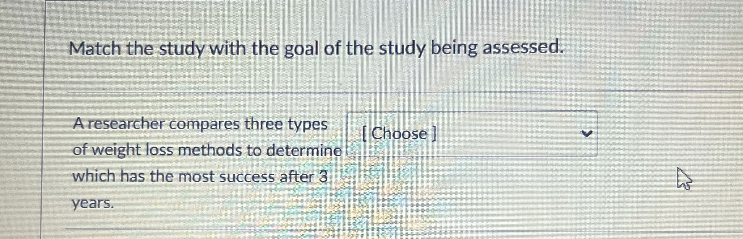 Solved Match the study with the goal of the study being | Chegg.com
