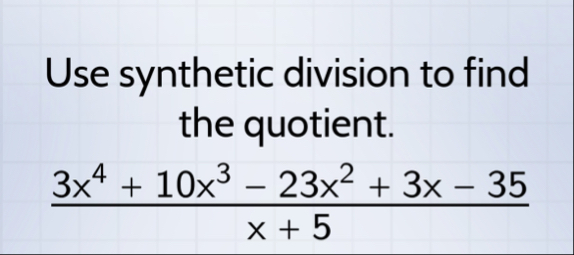 Solved Use synthetic division to find the | Chegg.com