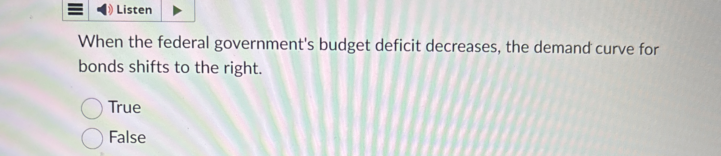 Solved When The Federal Government S Budget Deficit Chegg