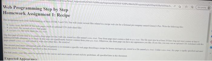 Web Programming Step By Step Homework Assignment 1