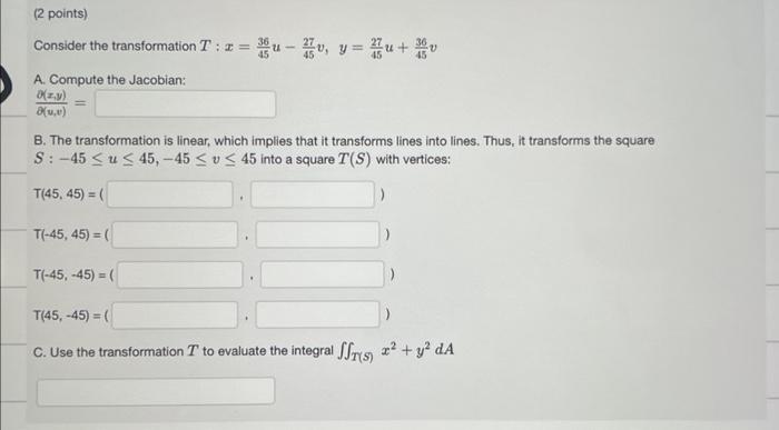 Solved Consider the transformation | Chegg.com