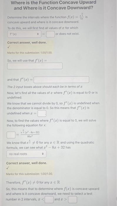 Solved Determine the intervals where the function f(x)=5xe41 | Chegg.com