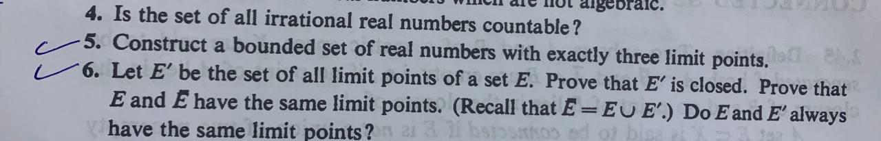Solved algebraic. 4. Is the set of all irrational real | Chegg.com