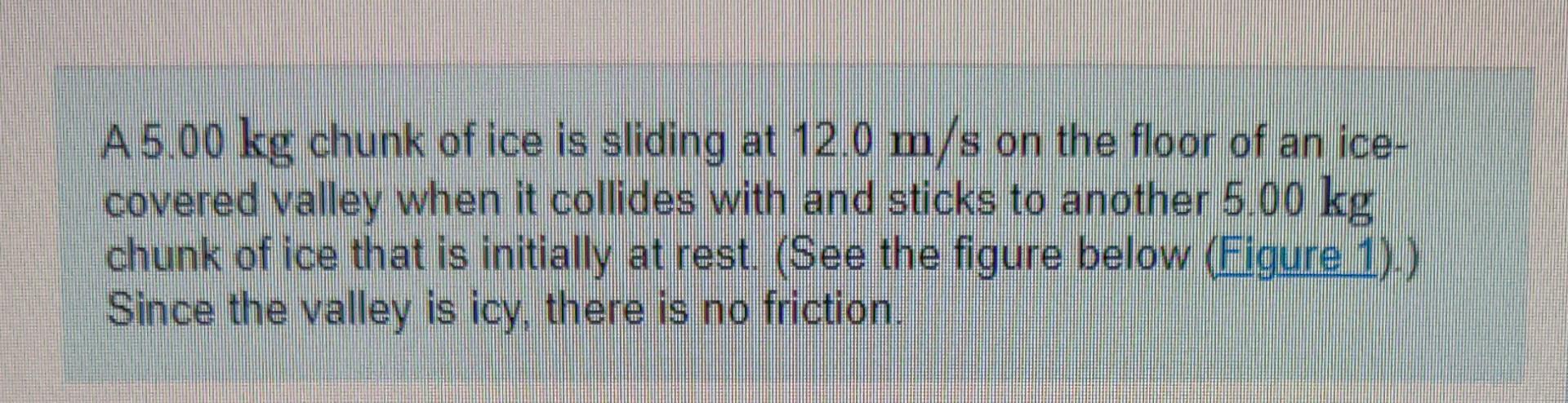 Solved A 5.00 kg chunk of ice is sliding at 12.0 m/s on the | Chegg.com