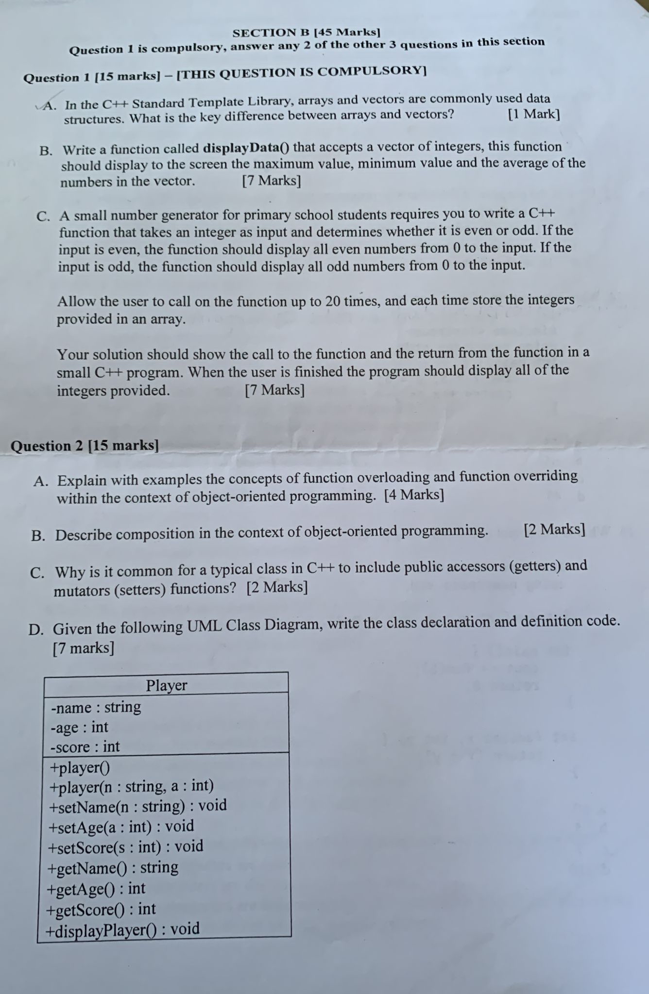 Solved SECTION B [45 ﻿Marks]Question 1 ﻿is compulsory, | Chegg.com
