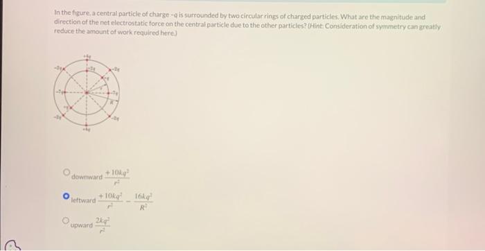 In the figure, a central particle of charge-q is | Chegg.com