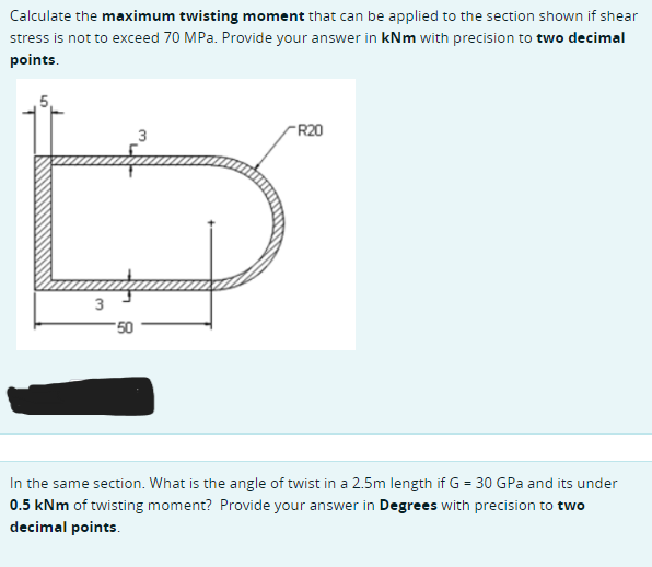 Solved Calculate the maximum twisting moment that can be | Chegg.com