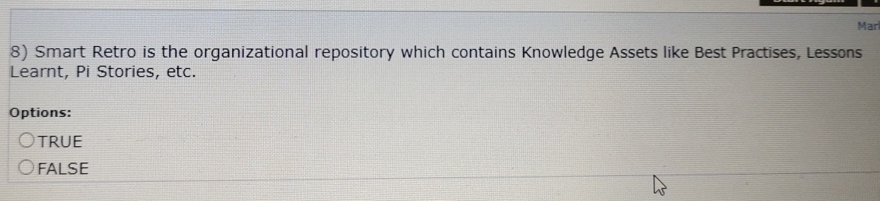 Solved Smart Retro is the organizational repository which | Chegg.com