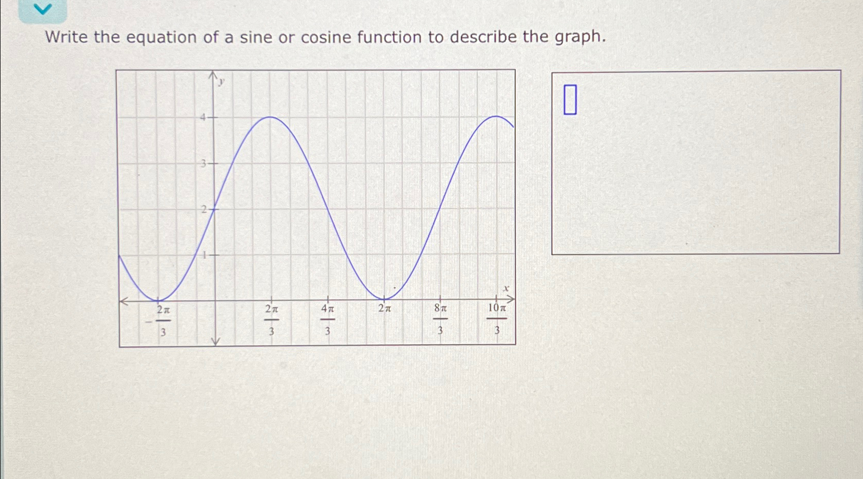 Solved Write the equation of a sine or cosine function to | Chegg.com