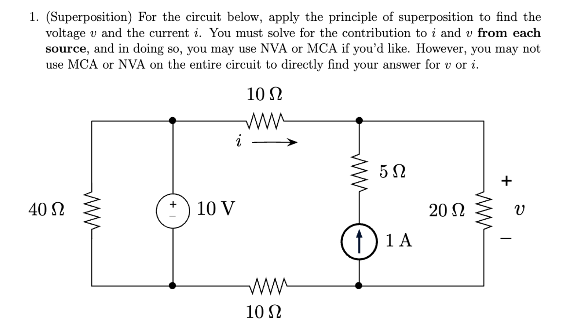 Solved (Superposition) ﻿For the circuit below, apply the | Chegg.com