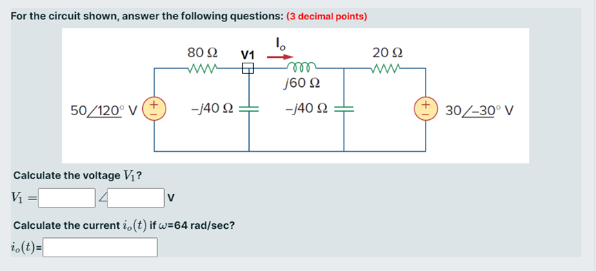 For the circuit shown, answer the following | Chegg.com