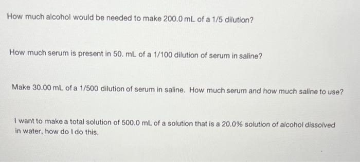 Solved 44ppm is diluted using a 1/200 dilution 1500. ppm is | Chegg.com