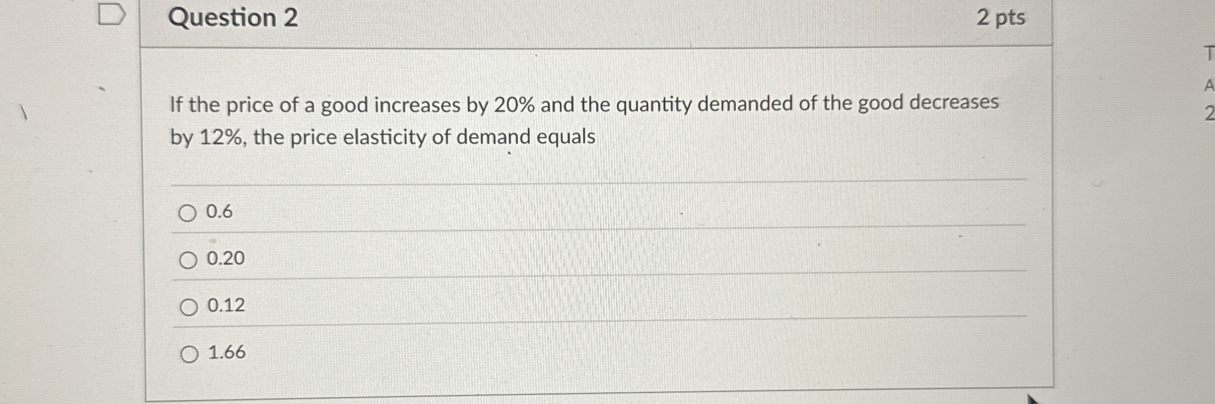 Solved Question 22 ﻿ptsIf the price of a good increases by | Chegg.com