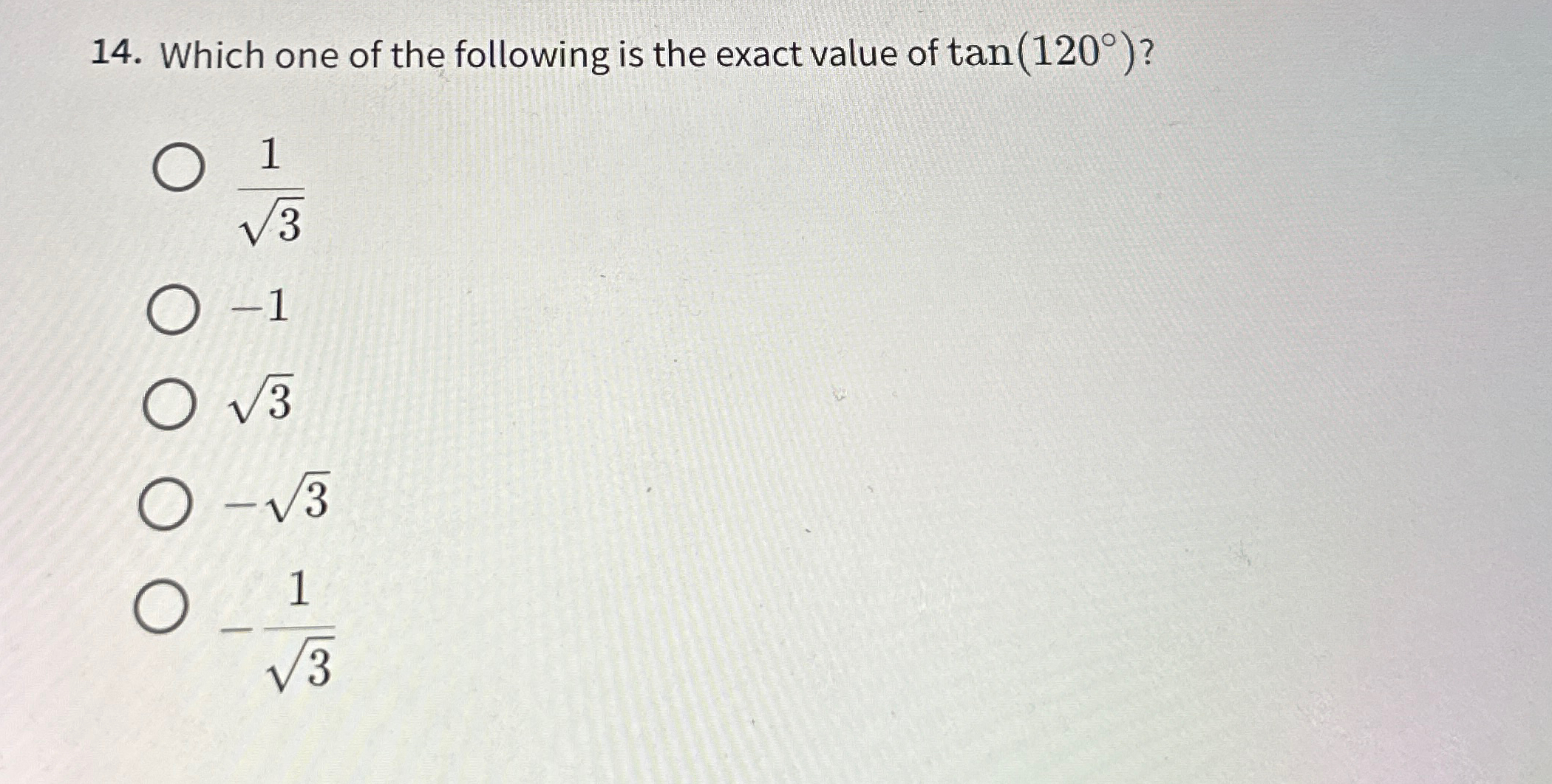 Solved Which one of the following is the exact value of | Chegg.com