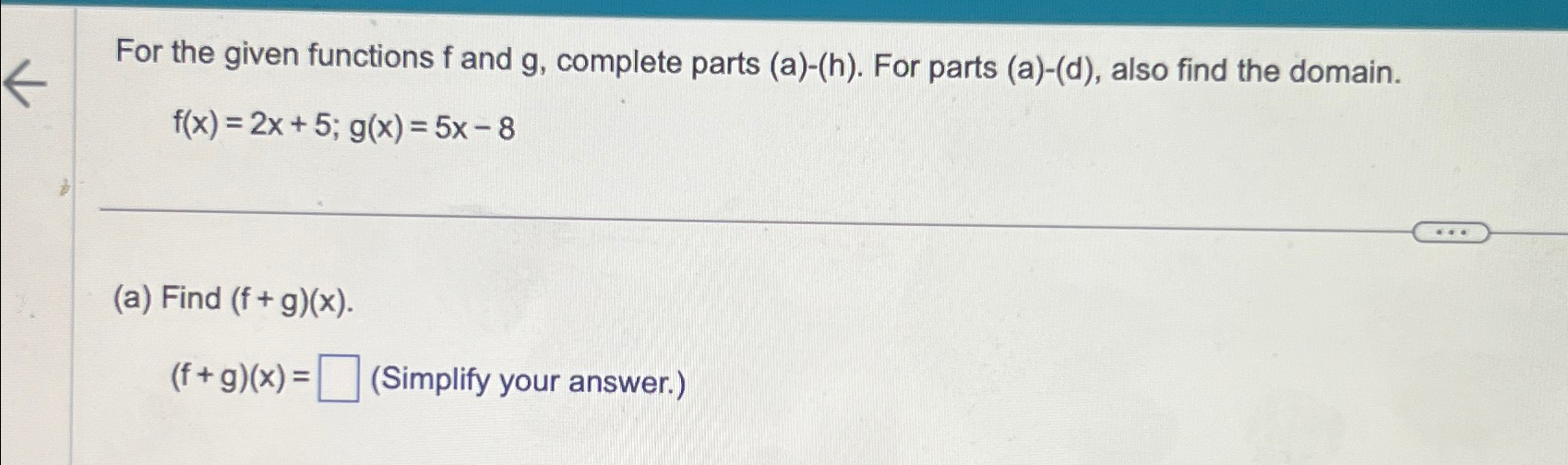 Solved For the given functions f ﻿and g, ﻿complete parts | Chegg.com