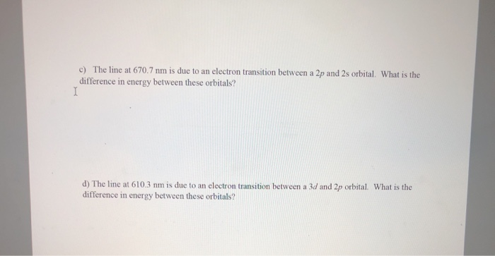 Solved Section 5.3 Atomic Line Spectra 2. When an atom such | Chegg.com