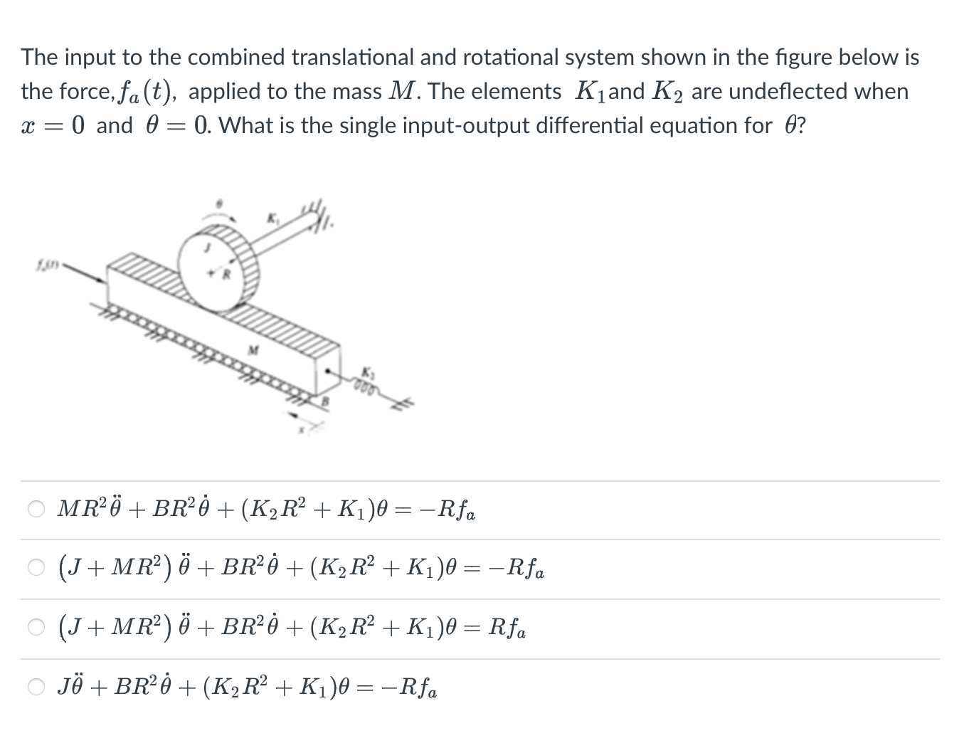 Solved The input to the combined translational and | Chegg.com