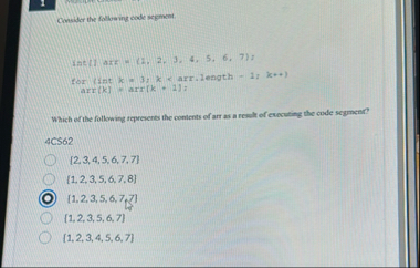 Solved Consider the following code segment.Which of the | Chegg.com