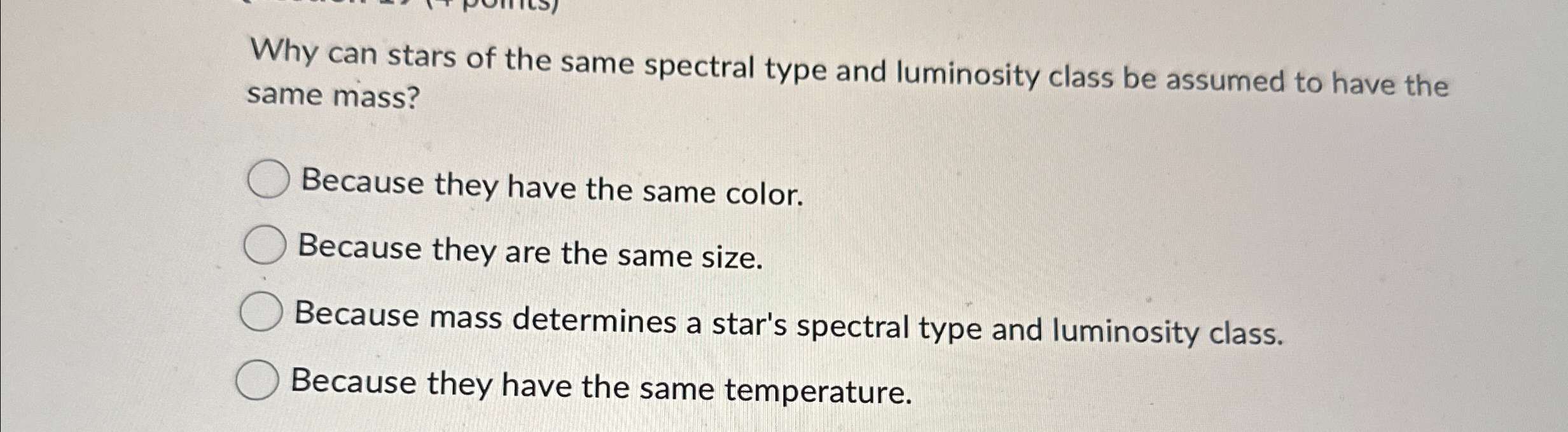Solved Why can stars of the same spectral type and | Chegg.com