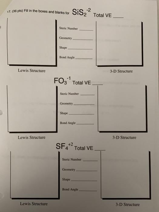 Solved 17. (36 pts) Fill in the boxes and blanks for SIS2 | Chegg.com