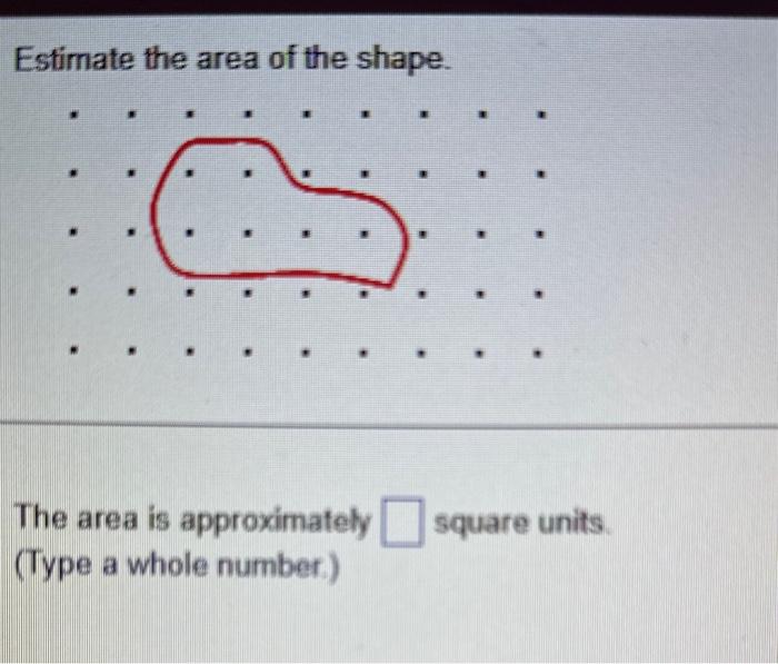 Solved Estimate the area of the shape. The area is | Chegg.com