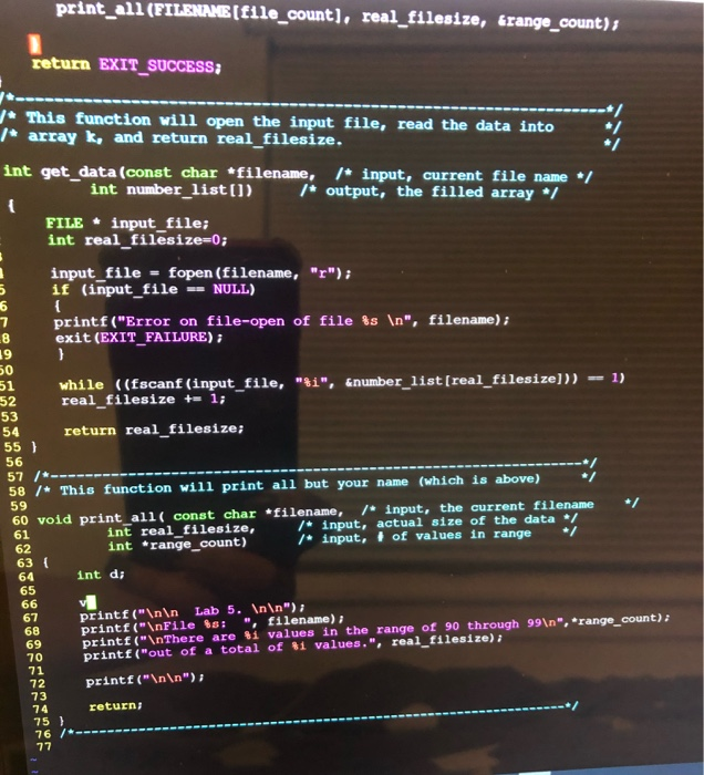 Solved Csc 60 Fall 2020 Lab 5 Arrays And Functions Page