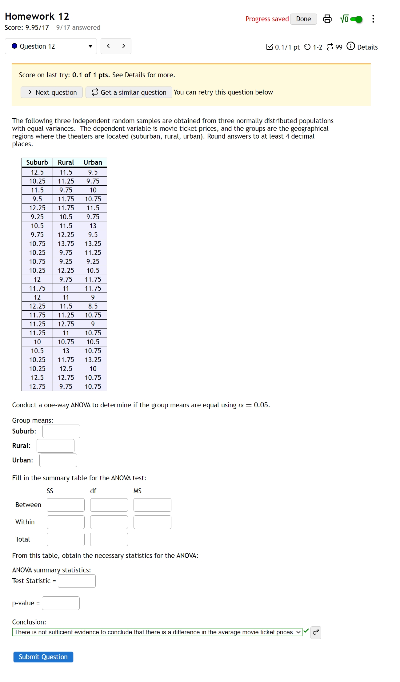 Solved The following three independent random samples are | Chegg.com