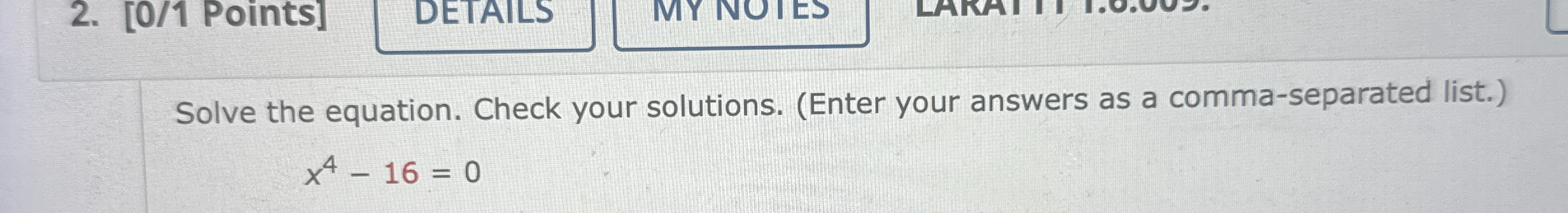 Solved Solve the equation. Check your solutions. (Enter your | Chegg.com