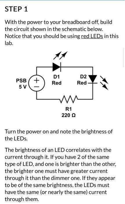 Solved With the power to your breadboard off, build the | Chegg.com