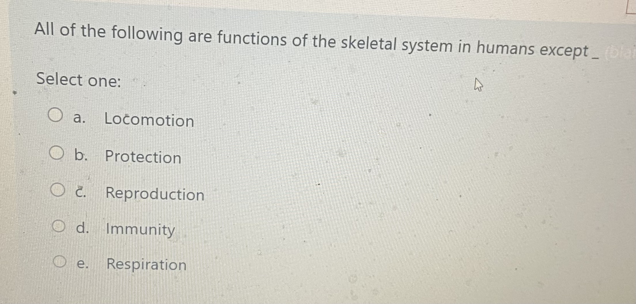 Solved All of the following are functions of the skeletal | Chegg.com