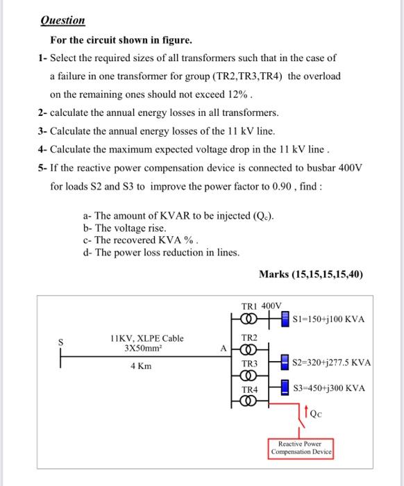 Solved Question For the circuit shown in figure. 1- Select | Chegg.com