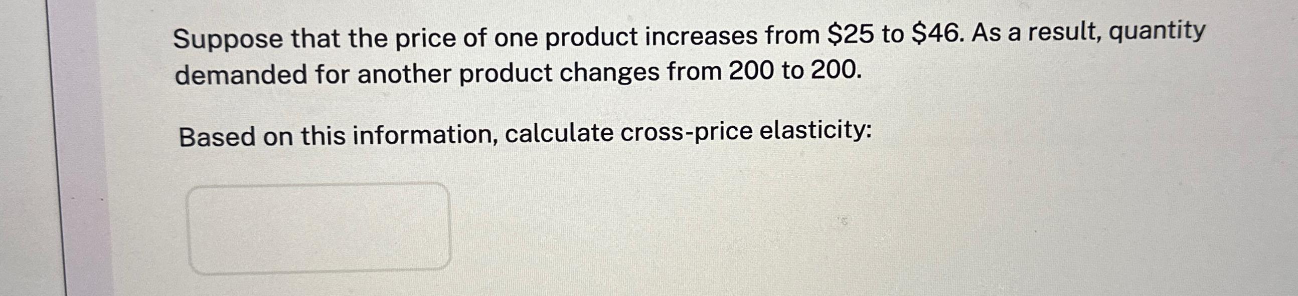 Solved Suppose that the price of one product increases from | Chegg.com