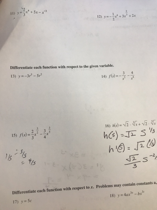 Solved 11) Y-**+88- you 12) --* +30 +23 Differentiate each | Chegg.com