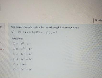 Solved Use Laplace transforms to solve the following initial | Chegg.com