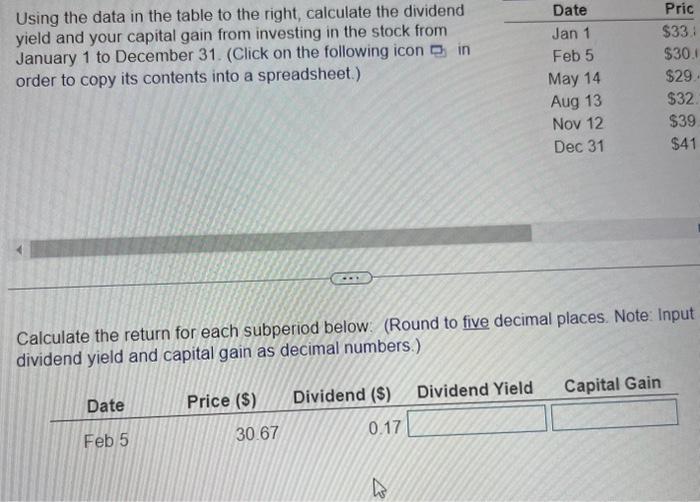 Solved Using the data in the table to the right, calculate | Chegg.com