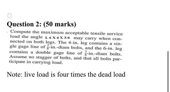 Solved Question 2: (50 marks) Compute the maximum acceptable | Chegg.com