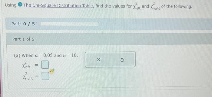 Solved Using (9) The Chi-Square Distribution Table, find the | Chegg.com