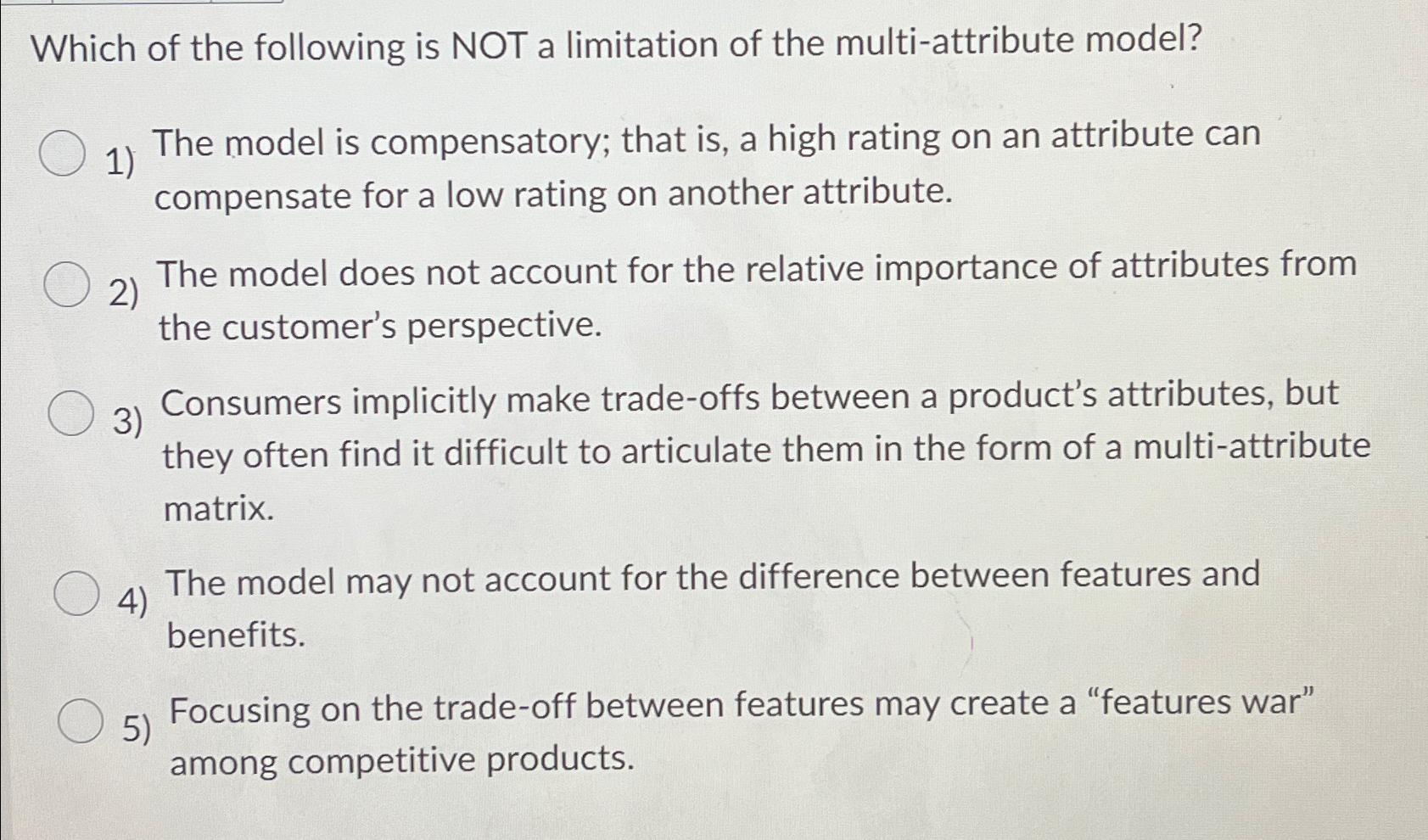 Solved Which of the following is NOT a limitation of the | Chegg.com