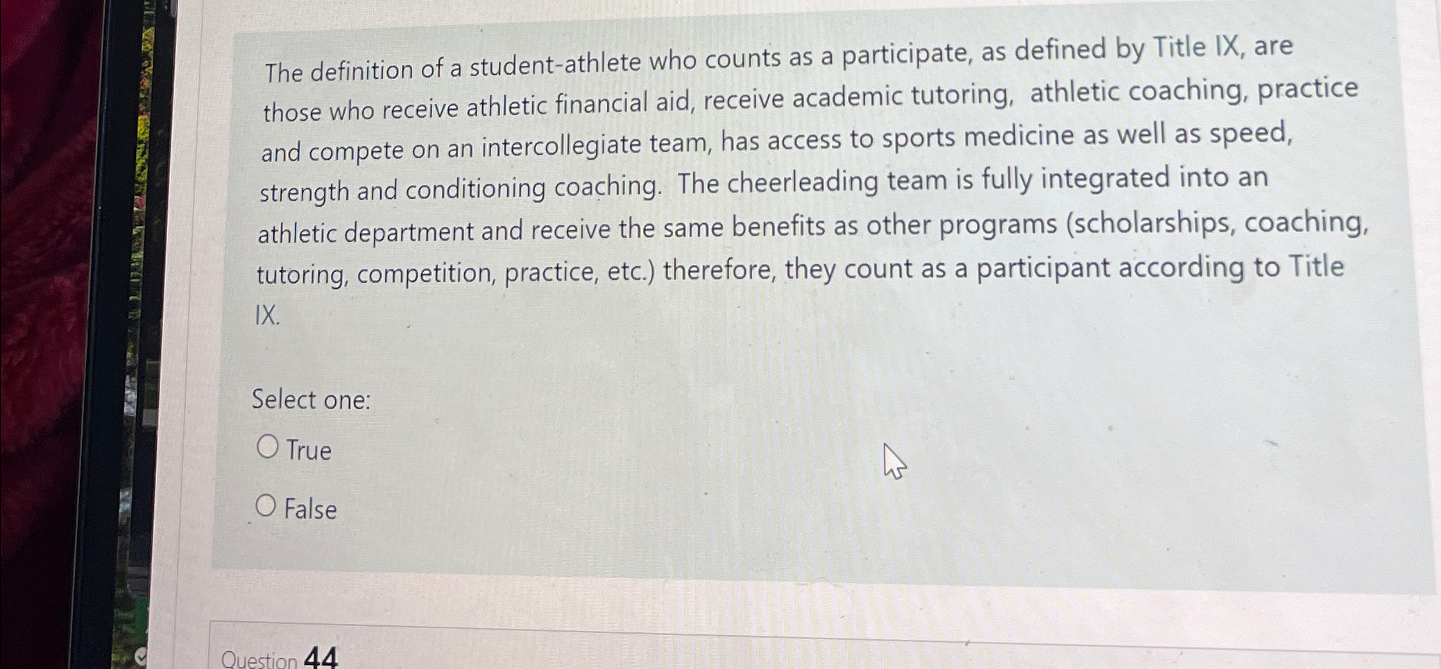 Solved The definition of a student-athlete who counts as a | Chegg.com