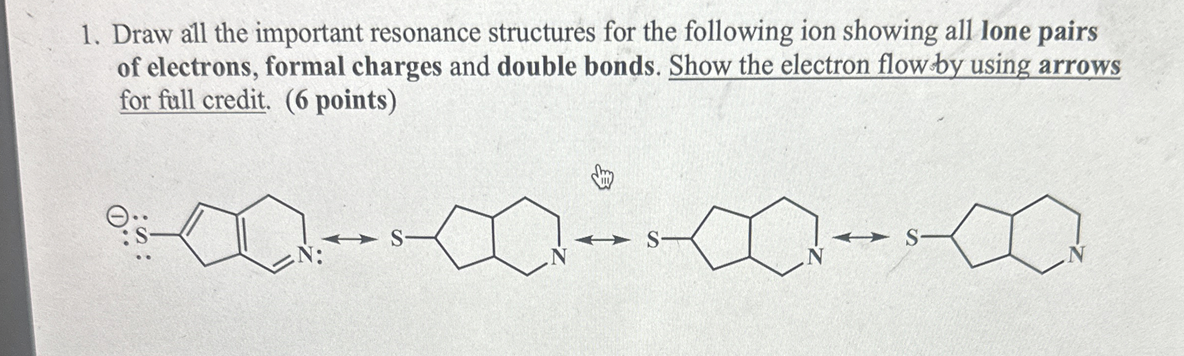 Solved Draw all the important resonance structures for the | Chegg.com