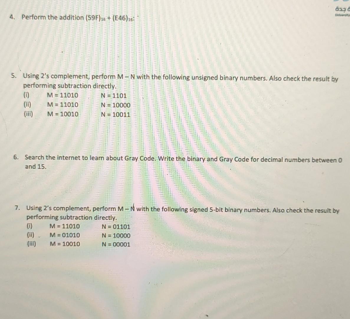 Use your knowledge of number systems to solve the | Chegg.com