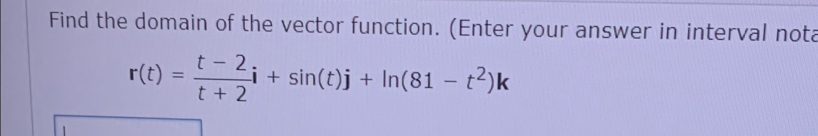 Solved Find the domain of the vector function. (Enter your | Chegg.com