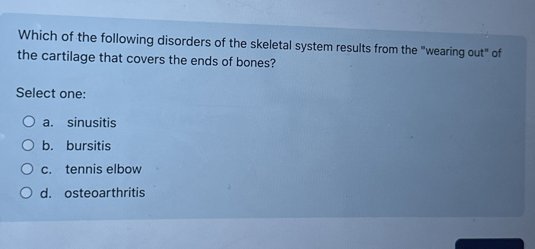 Solved Which of the following disorders of the skeletal | Chegg.com