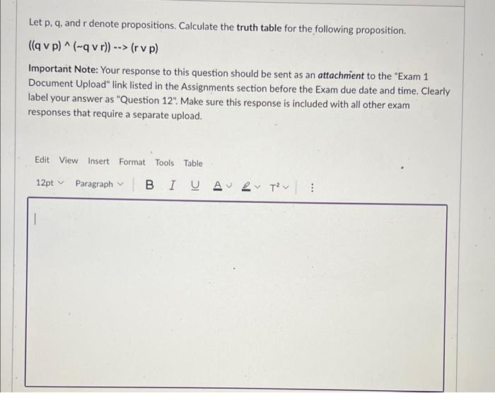 Solved Let p, q, and r denote propositions. Calculate the | Chegg.com