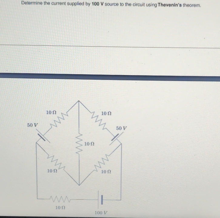 Solved Determine the current supplied by 100V ﻿source to the | Chegg.com