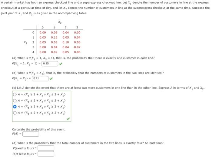 Solved certain market has both an express checkout line and | Chegg.com