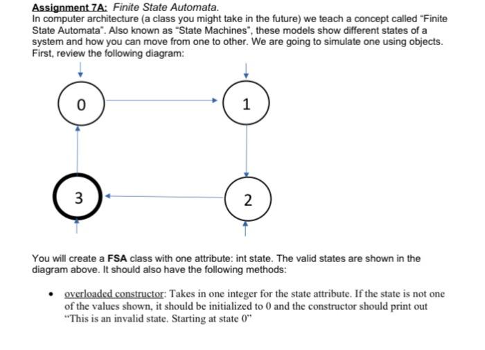Solved Assignment 7A: Finite State Automata. In computer | Chegg.com