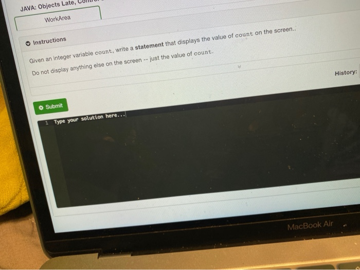 Solved Java Objects Late Workarea Instructions Given An
