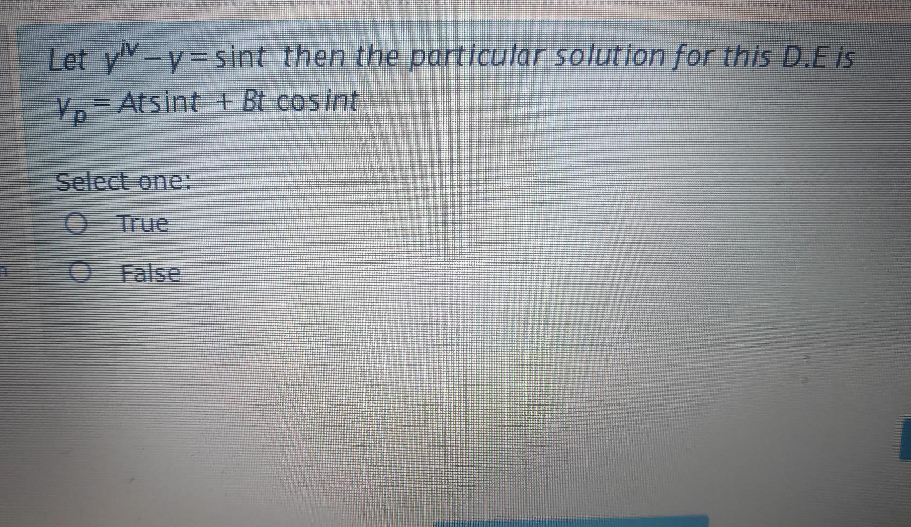 Solved Let yiv-y=sint then the particular solution for this | Chegg.com Solved Let yiv-y=sint then the particular solution for this | Chegg.com
