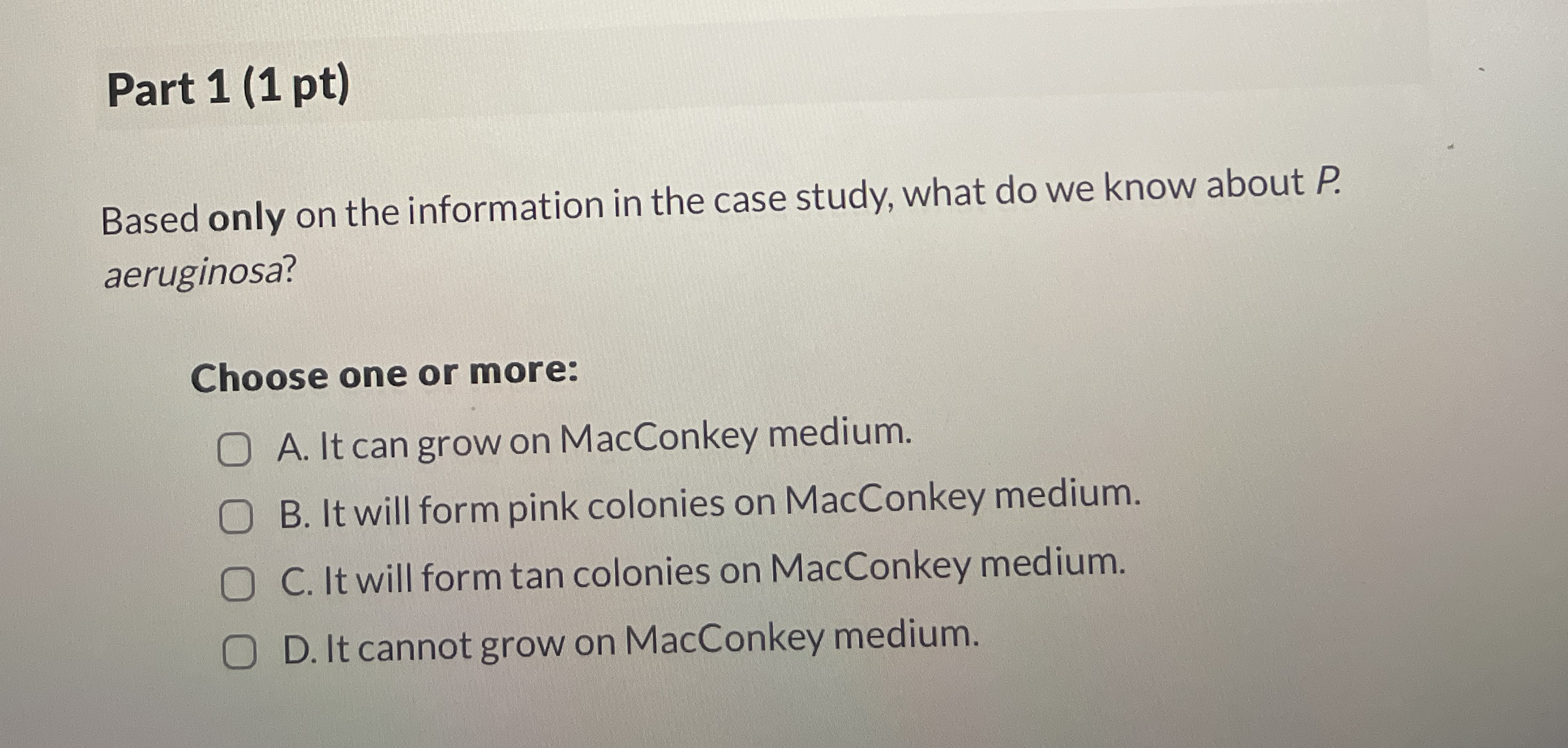 Solved Part 1 (1 ﻿pt)Based only on the information in the | Chegg.com